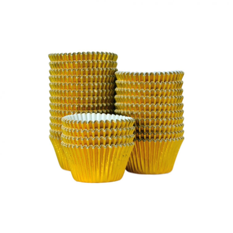 Culpitt - Gold Foil Muffin Baking Cases - W51 x D38mm - Bulk Pack 375 ...