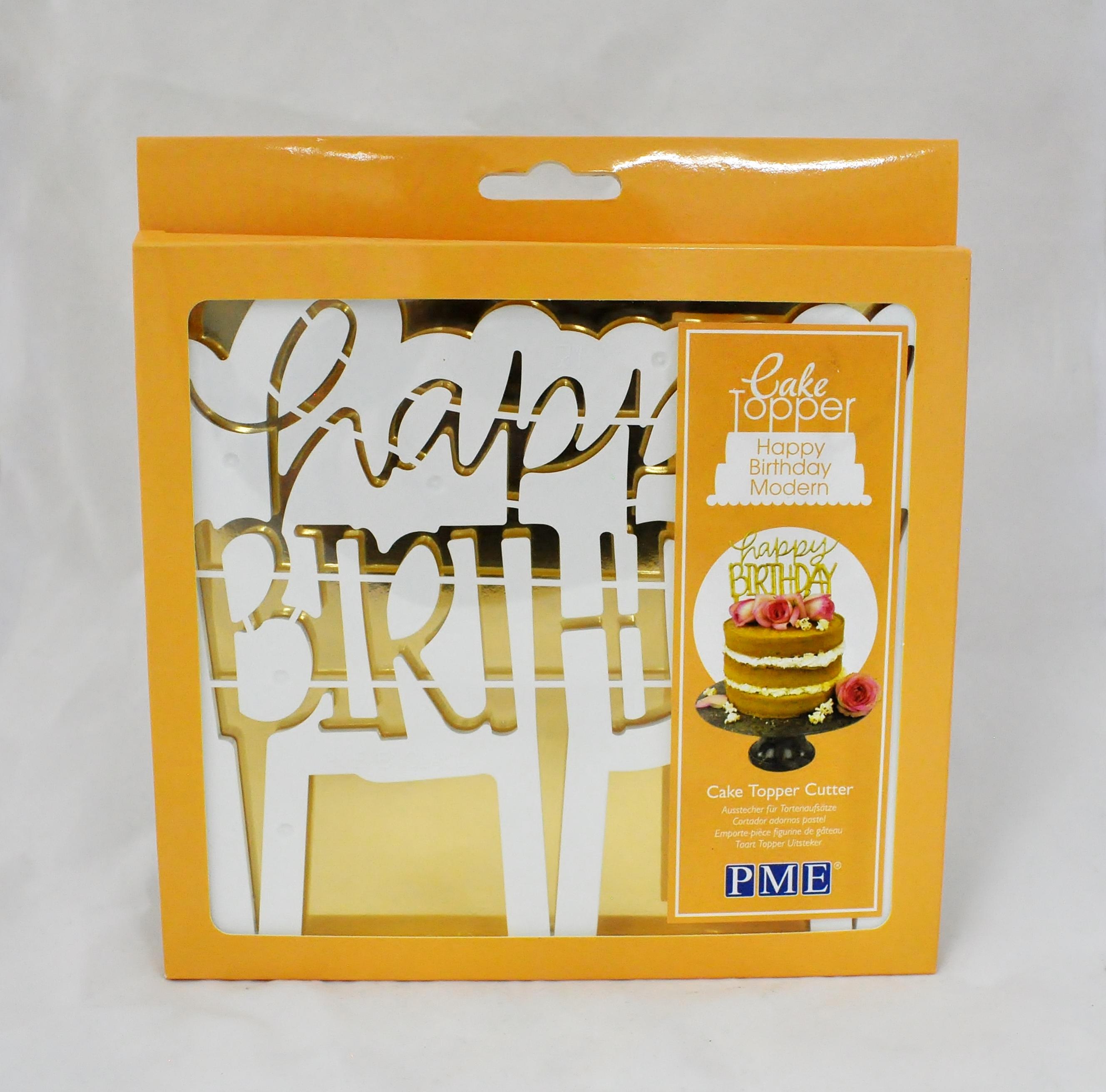 Happy Birthday Modern Cake Topper Cutter | Sugar & Ice