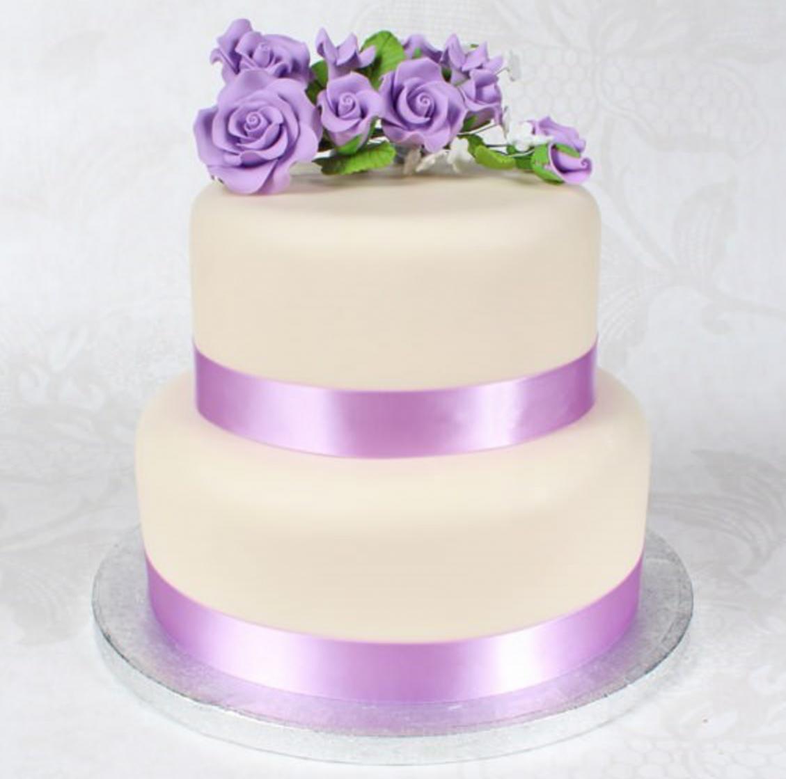 Lilac Wired Roses Spray Sugar Flowers (Purple) - 170mm | Sugar & Ice