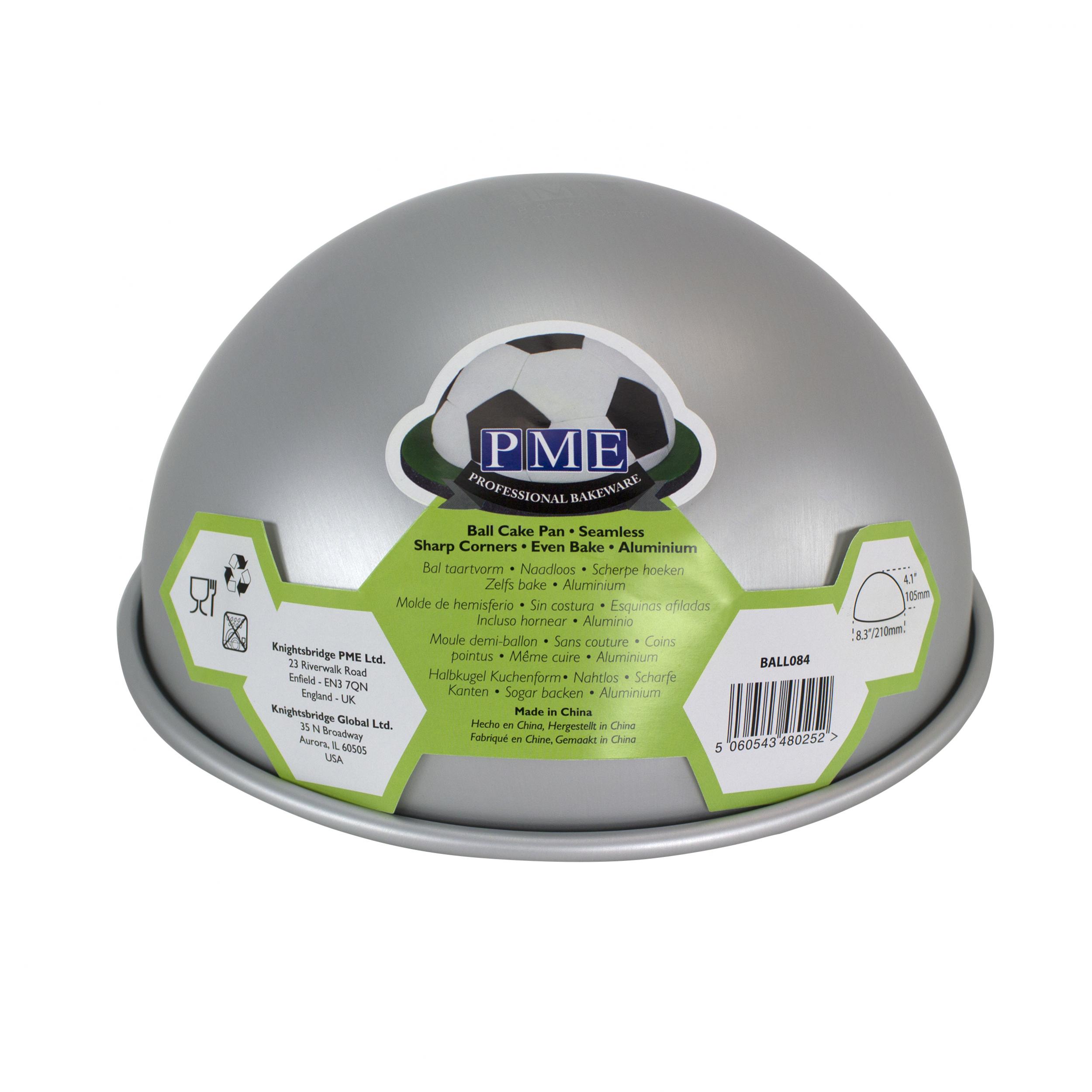 PME Ball Cake Pans 8 x 4 Inch Half Sphere Tins Footballs Sugar Ice