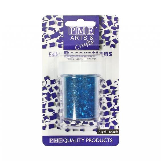 PME - Blue Edible Glitter Flakes - 7.1g | Sugar & Ice