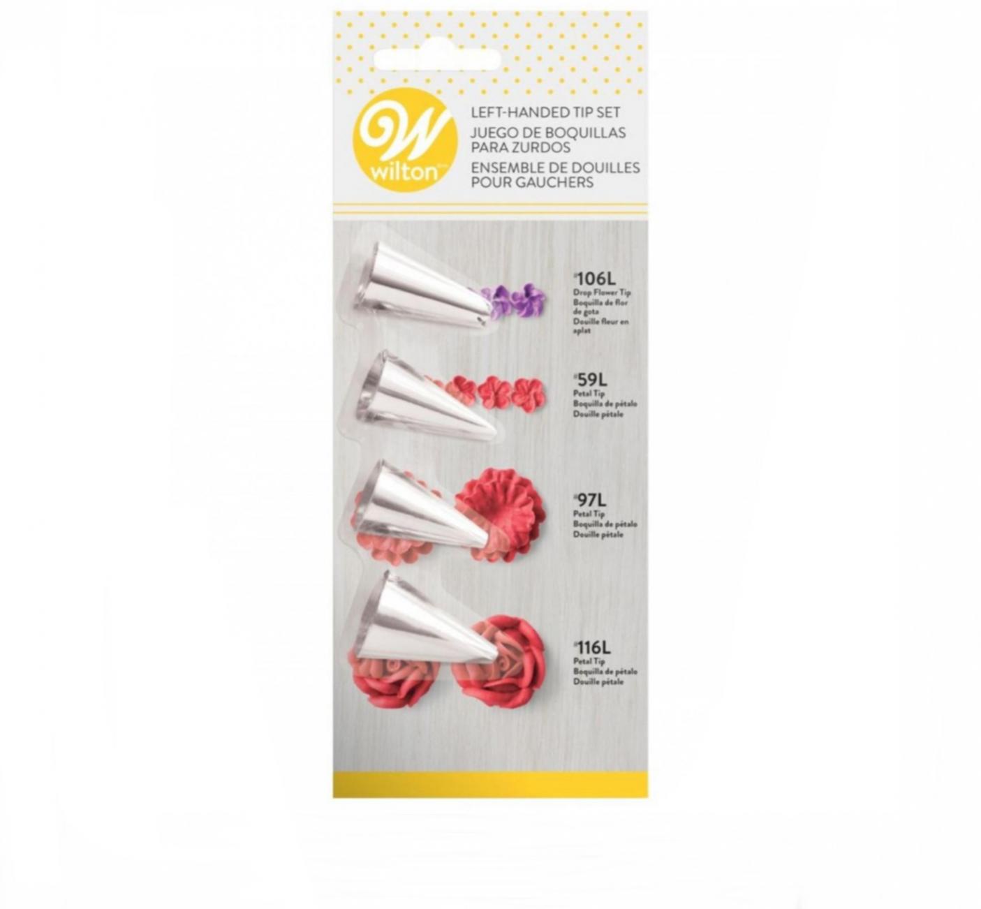 Wilton - Left-Handed Decorating Tip Set - #106L, #59L, #97L, #116L ...